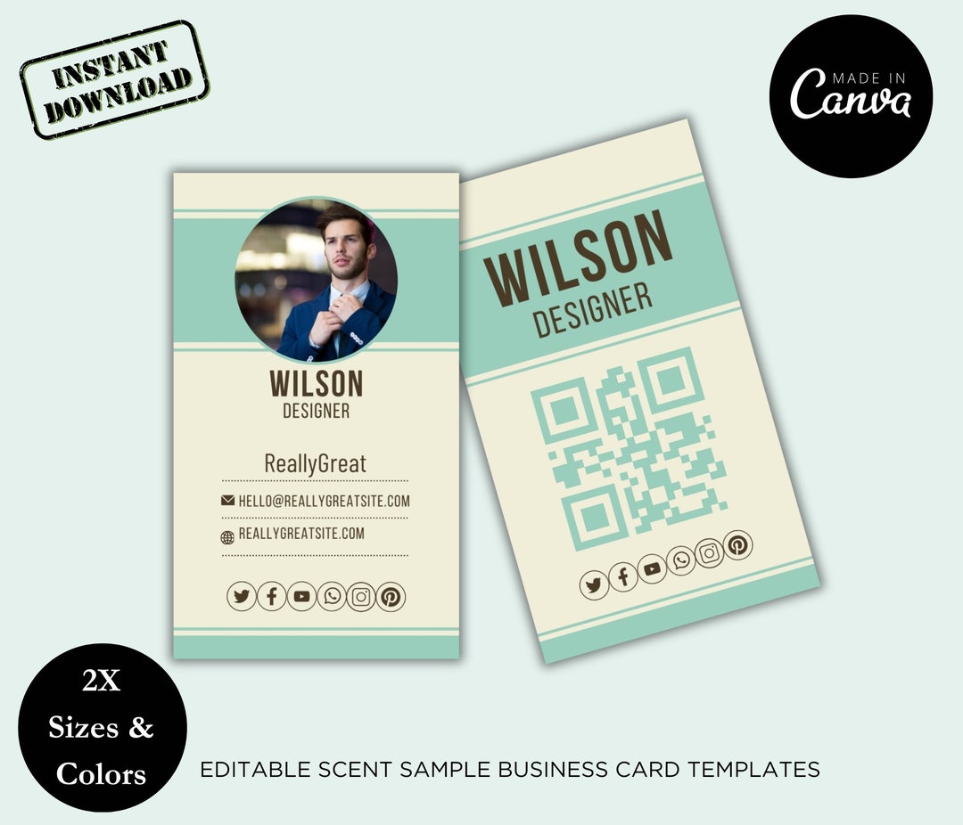 Employee Card Editable Template, Minimalist DIY Edit BUSINESS Sampler ...