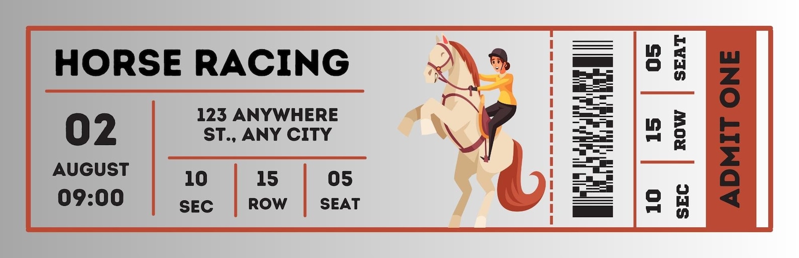 DIGITAL Custom Horse Racing Tickets | Sport Game Gift | Racing Game ...