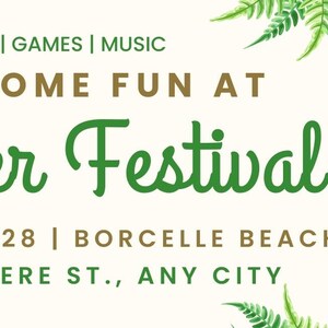 Printable Summer Festival Ticket Template, Editable Event Ticket, Canva ...