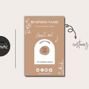 Editable Candle Scent Sample Card Template - Fragrance Tester Design ...