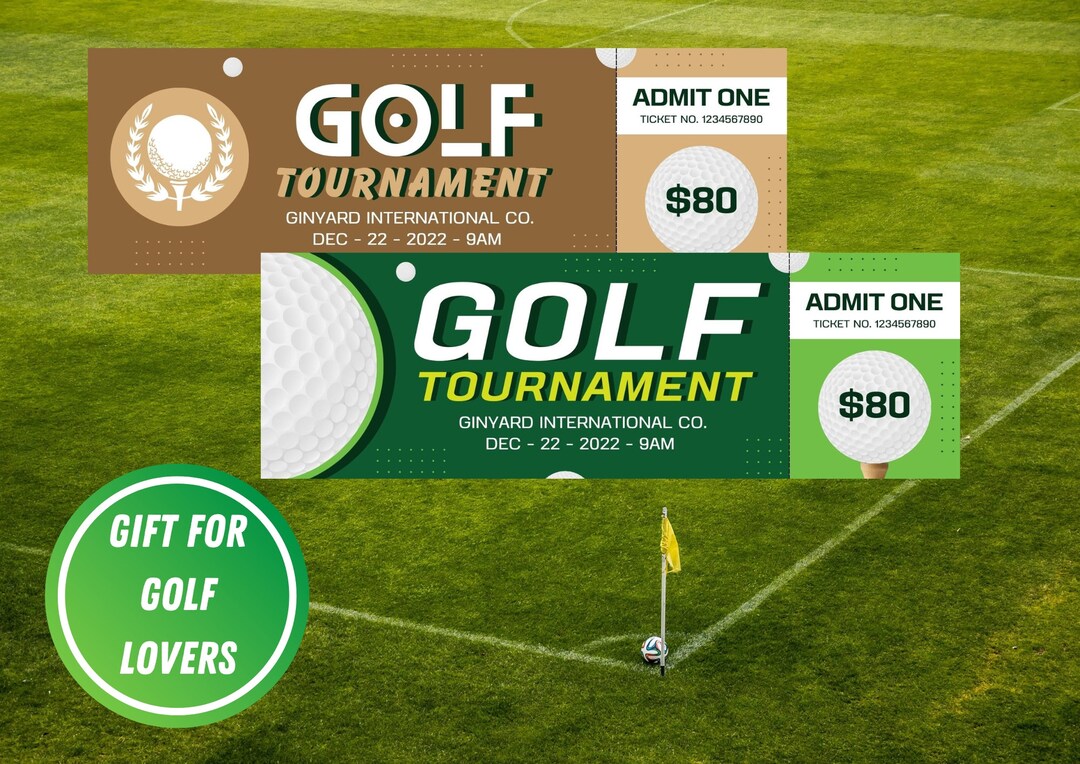 Golf Gift Ticket | Printable | Personalized Ticket | Birthday Gift ...
