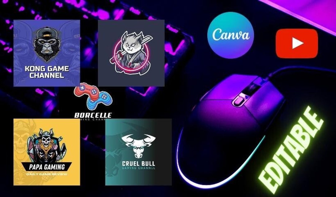 Youtube Gaming Channel Logos | Logo Essentials Pack of 10 | Canva ...