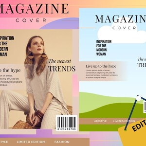Customizable Magzine Cover Page | Canva Editable | Various Designs - Etsy