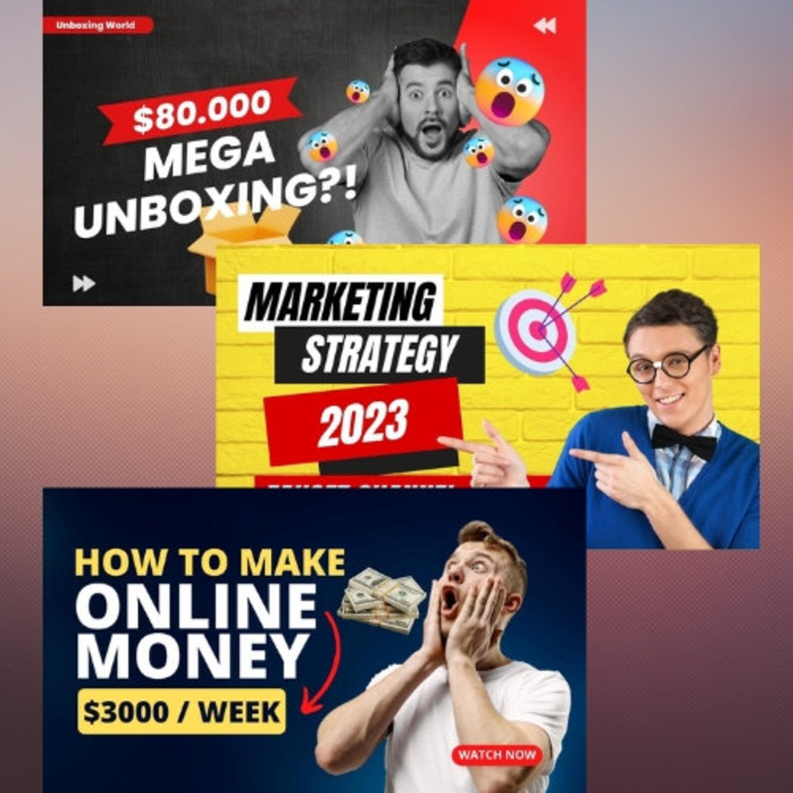 Trendy Youtube Thumbnails Pack Für Canva | Youtube Thumbnail | DIY ...