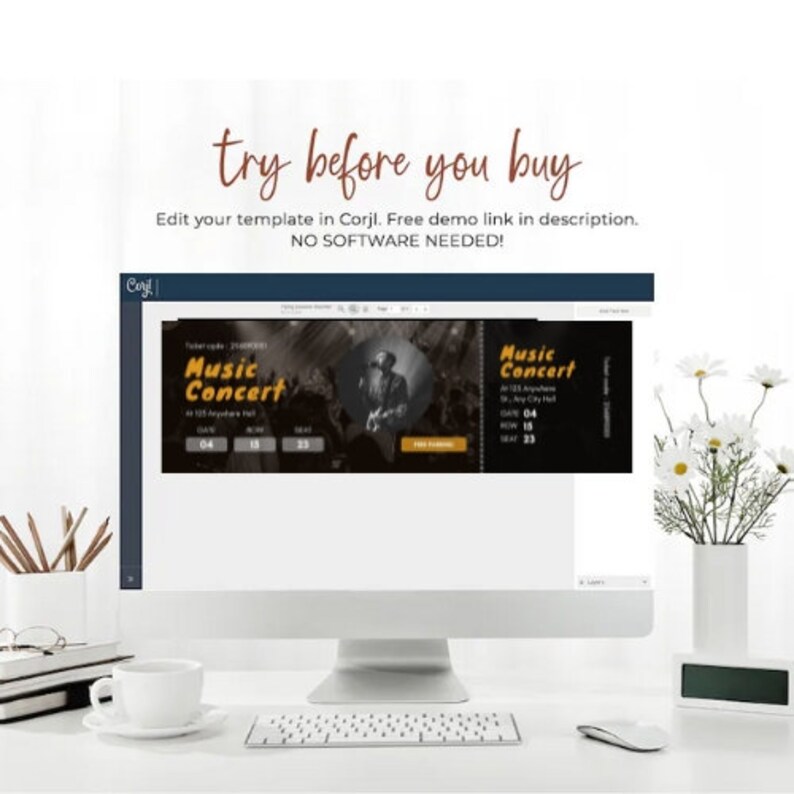 PERSONALIZED Concert Ticket Gift Souvenir | Print at Home | Email ...