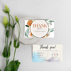 Printable Thank You Card Editable Small Business Package Insert Card ...