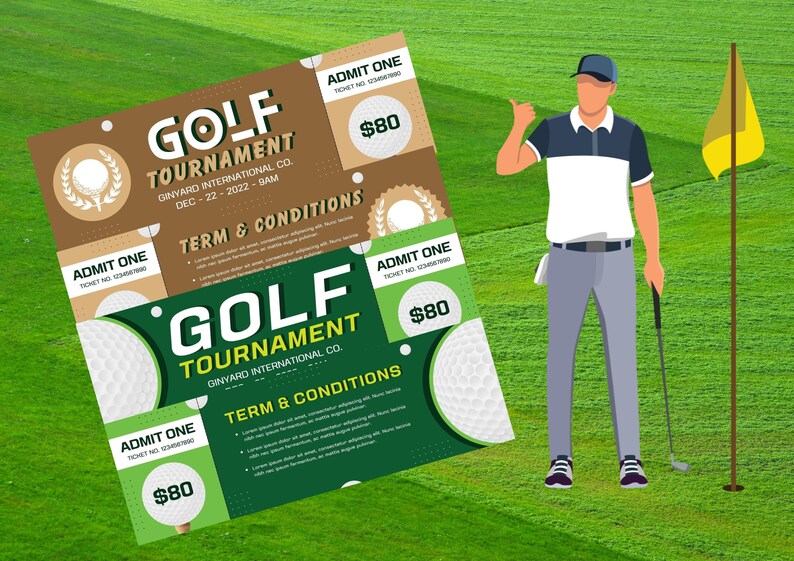 Golf Gift Ticket | Printable | Personalized Ticket | Birthday Gift ...