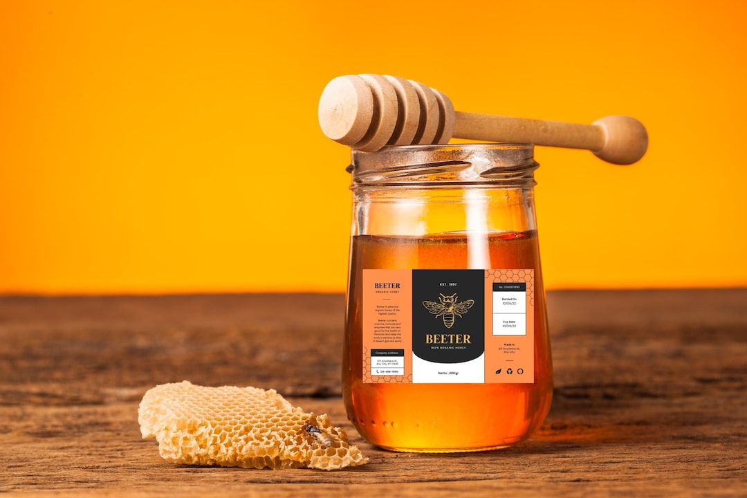 Editable Honey Jar Labels Template Printable Honey Labels - Etsy