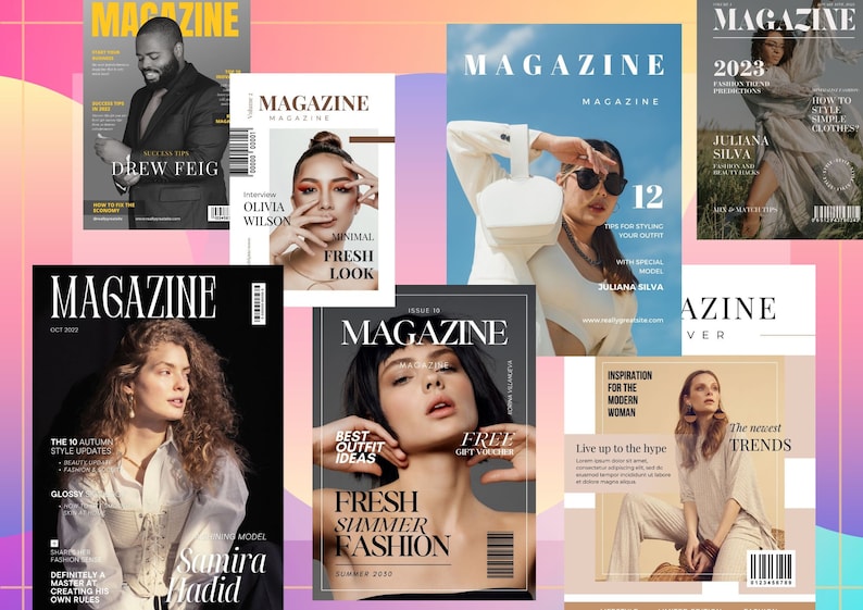 Customizable Magzine Cover Page | Canva Editable | Various Designs - Etsy