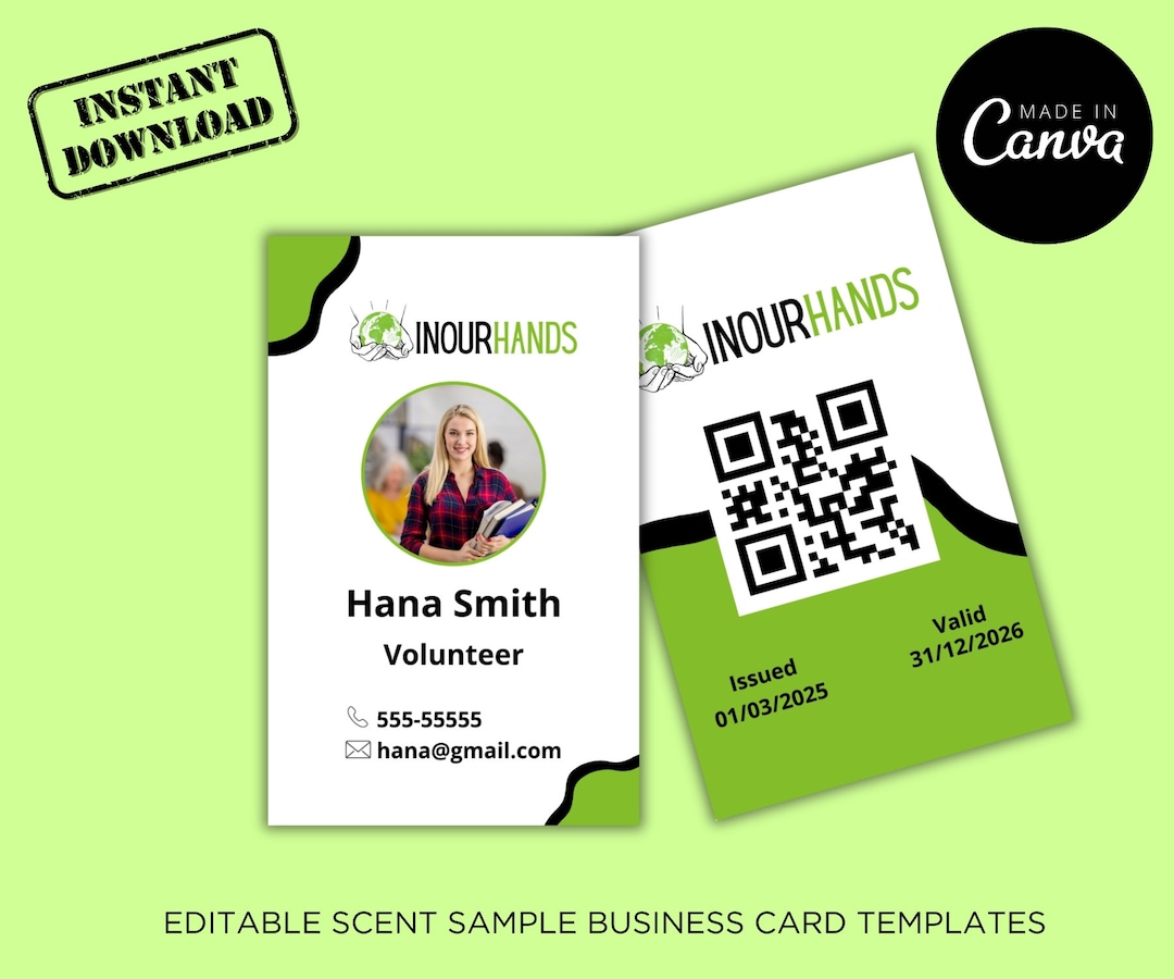 Business Card Editable Template, Minimalist DIY Edit Identity Sampler ...