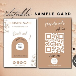 Editable Candle Scent Sample Card Template - Fragrance Tester Design ...