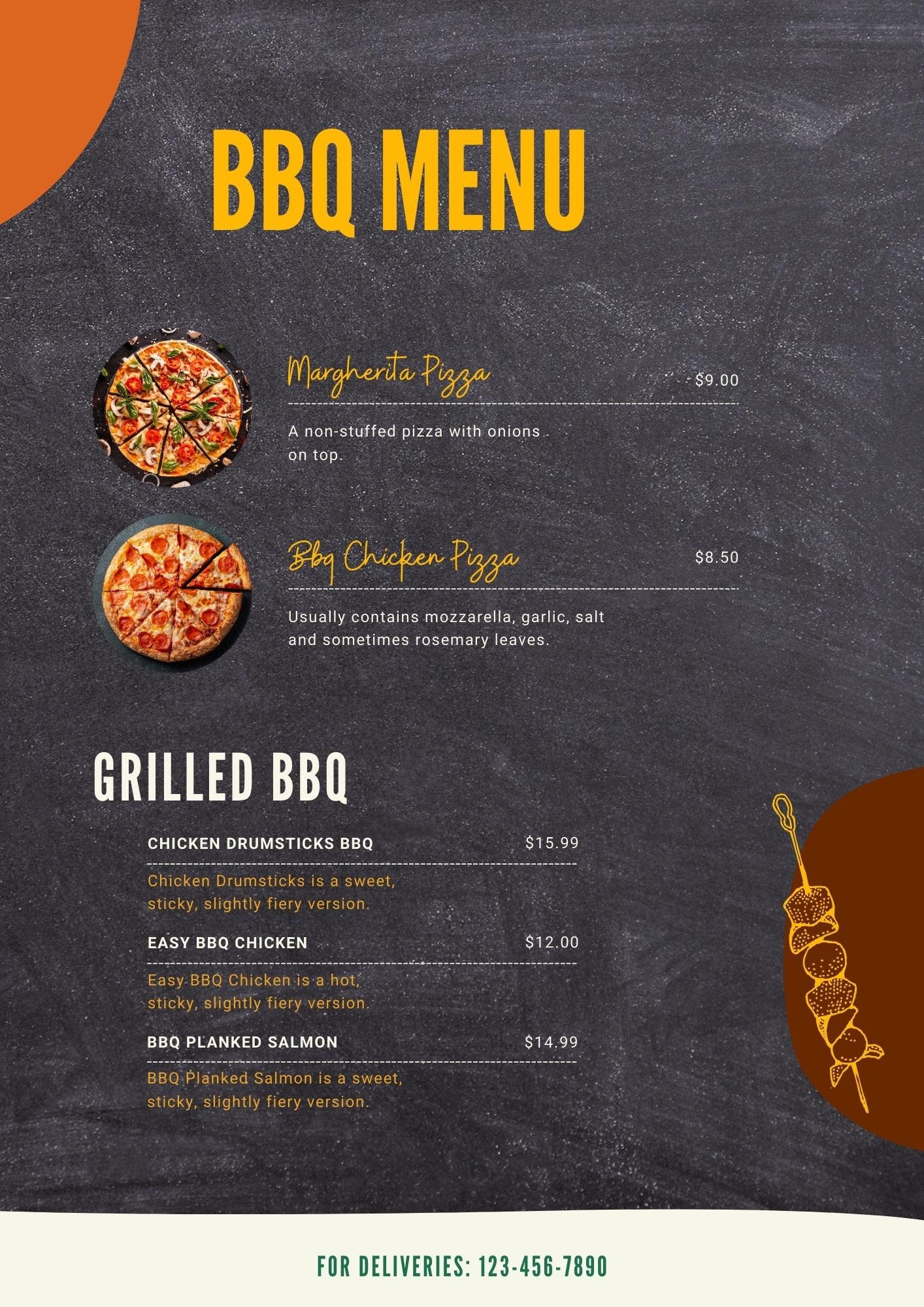 Trendy BBQ and Grill Menu Templates Bundle, Editable Restaurant Menu ...