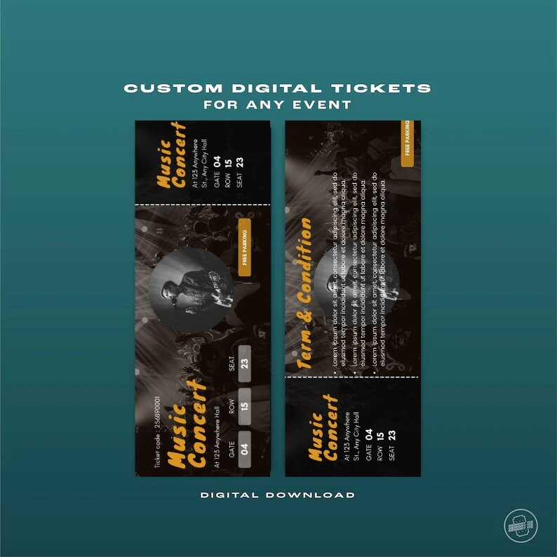 PERSONALIZED Concert Ticket Gift Souvenir | Print at Home | Email ...