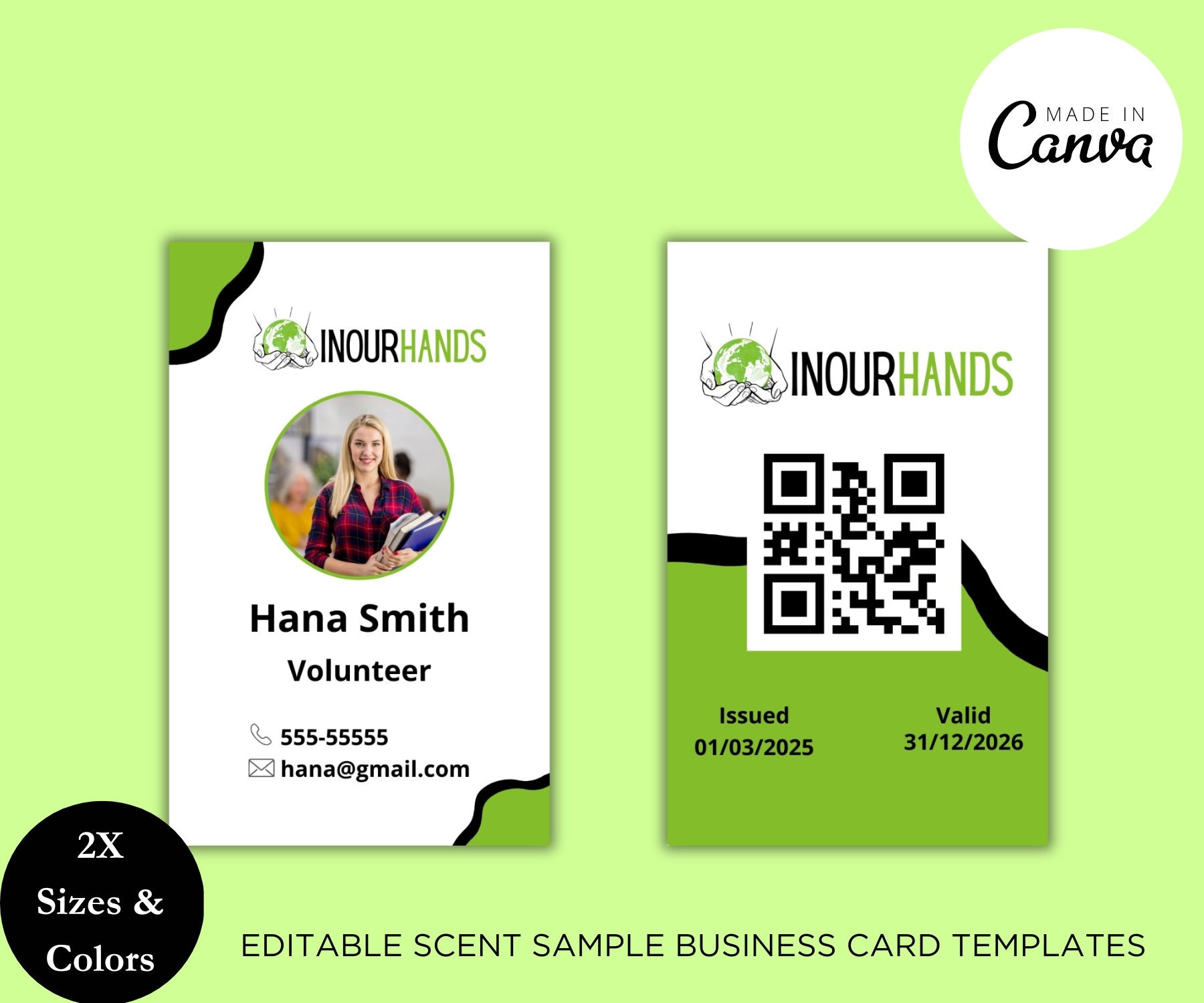 Business Card Editable Template, Minimalist DIY Edit Identity Sampler ...