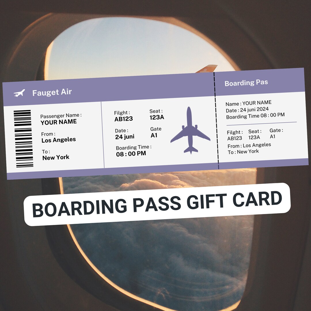 Printable Airline Ticket,boarding Pass Template Editable, Canva ...