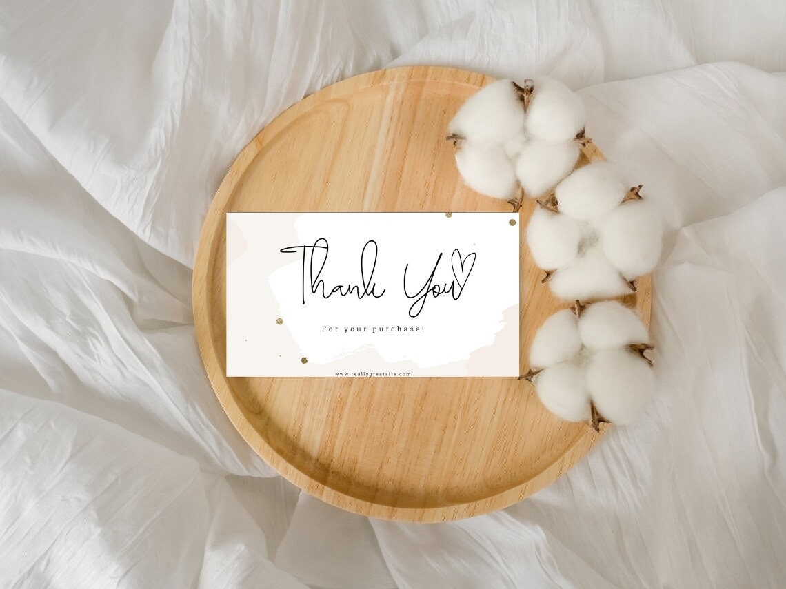Printable Thank You Card Editable Small Business Package Insert Card ...