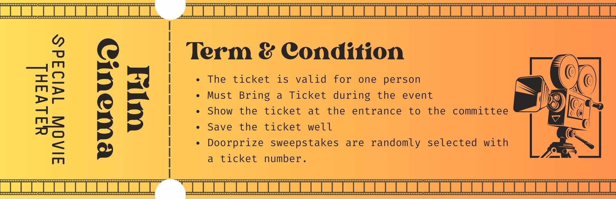 Vintage Cinema Ticket Template | Event Ticket Template | DIY Movie ...
