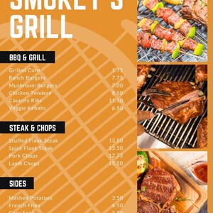 Trendy BBQ and Grill Menu Templates Bundle, Editable Restaurant Menu ...