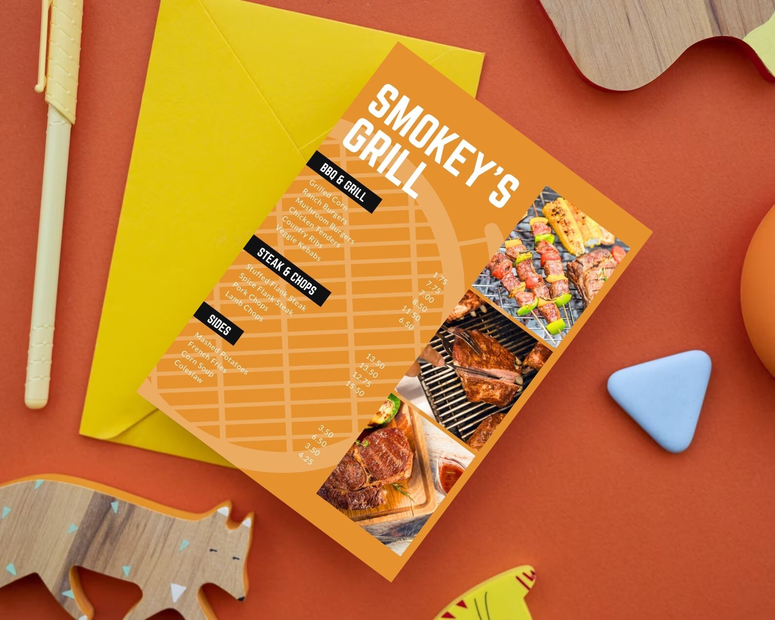 Trendy BBQ and Grill Menu Templates Bundle, Editable Restaurant Menu ...