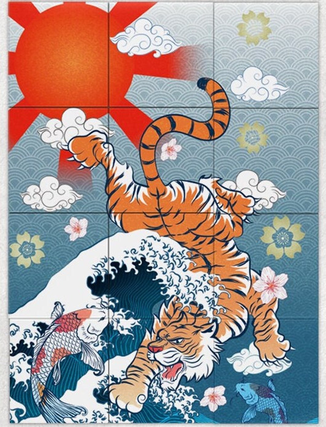 Ceramic Tile Mural Tiger / Japanese Style / Decorative Tiles / Artworks ...