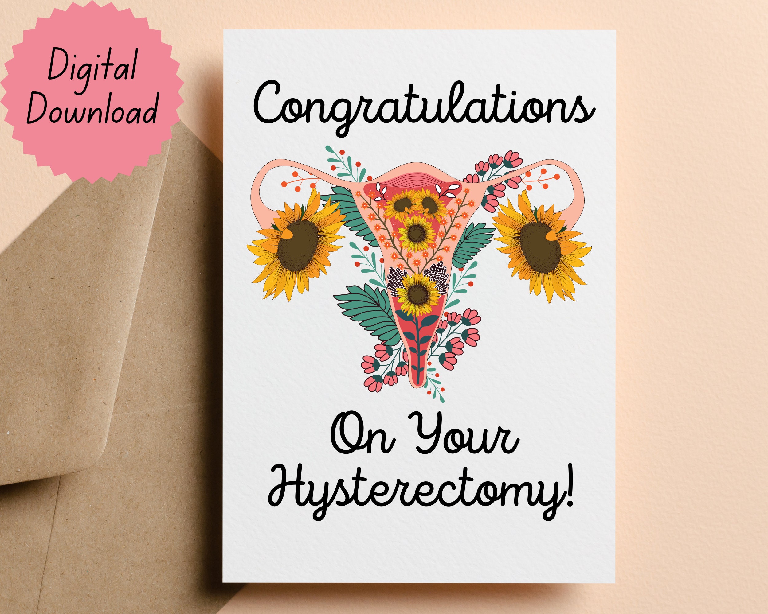 Congrats on Your Hysterectomy Funny Cards for Women Print at Home - Etsy