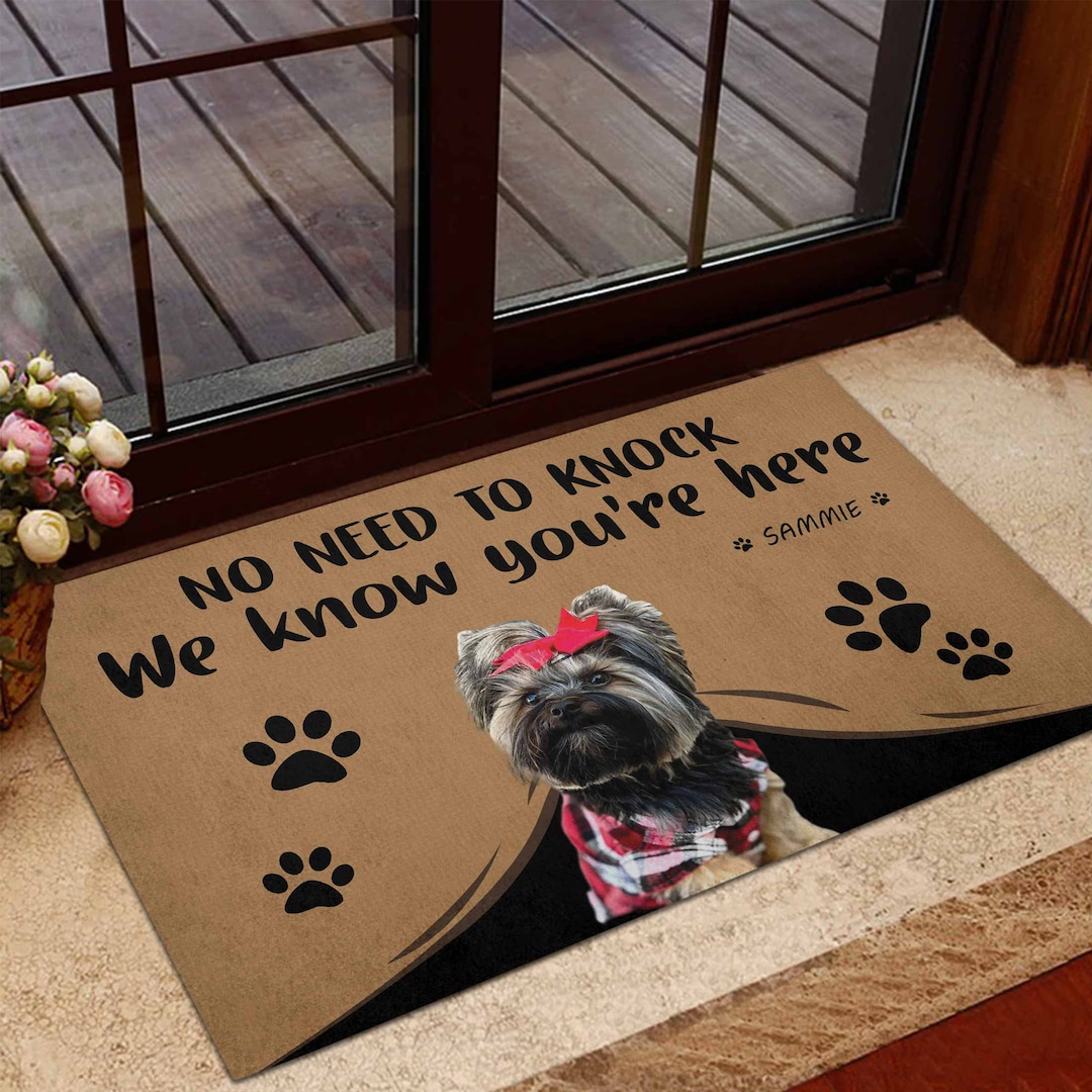 USA MADE No Need to Knock We Know You're Here Custom Pet Doormat ...