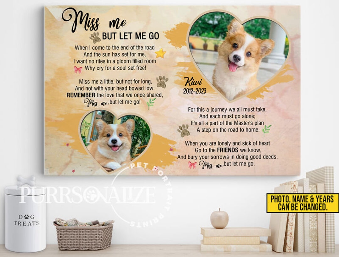 Custom Photo Pet Memorial Canvas, Postter, Personalzied "miss Me but ...