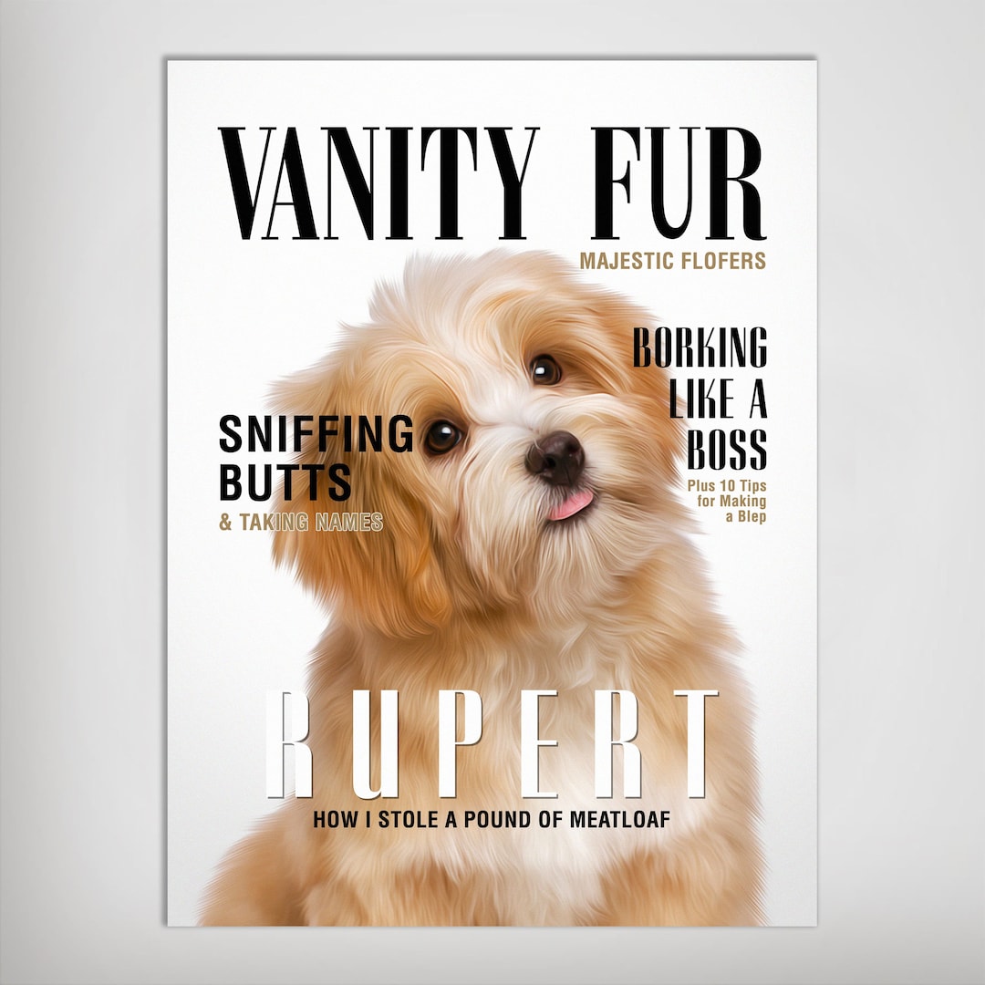 A 'vanity Fur' Personalized Pet Poster Canvas Print | Personalized Dog ...