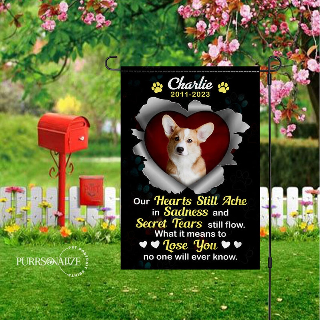 Personalized Memorial Pet Flag, "our Hearts Still Ache" Flag, Memorial ...