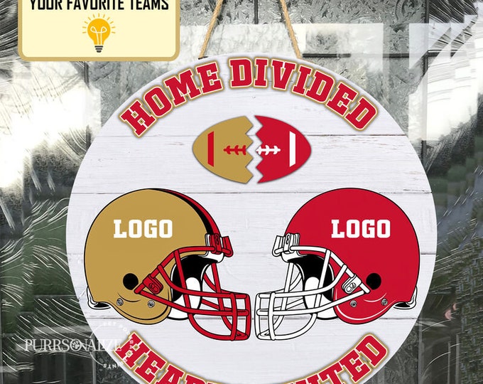 House Divided Viking Vs Bears Sign Carved Wooden Sign Rival Sign ...