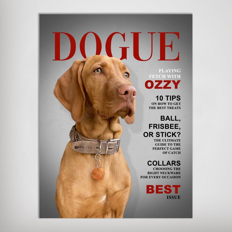 A 'dogue' Personalized Pet Poster Canvas Print - Etsy UK