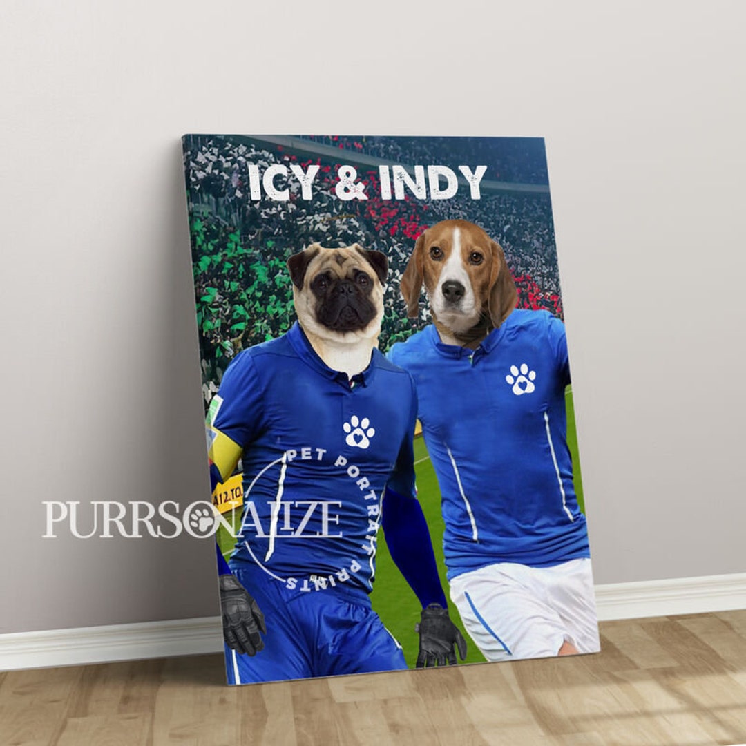 USA MADE Personalized Soccer Pet Portrait, Italy Soccer Team Dog ...