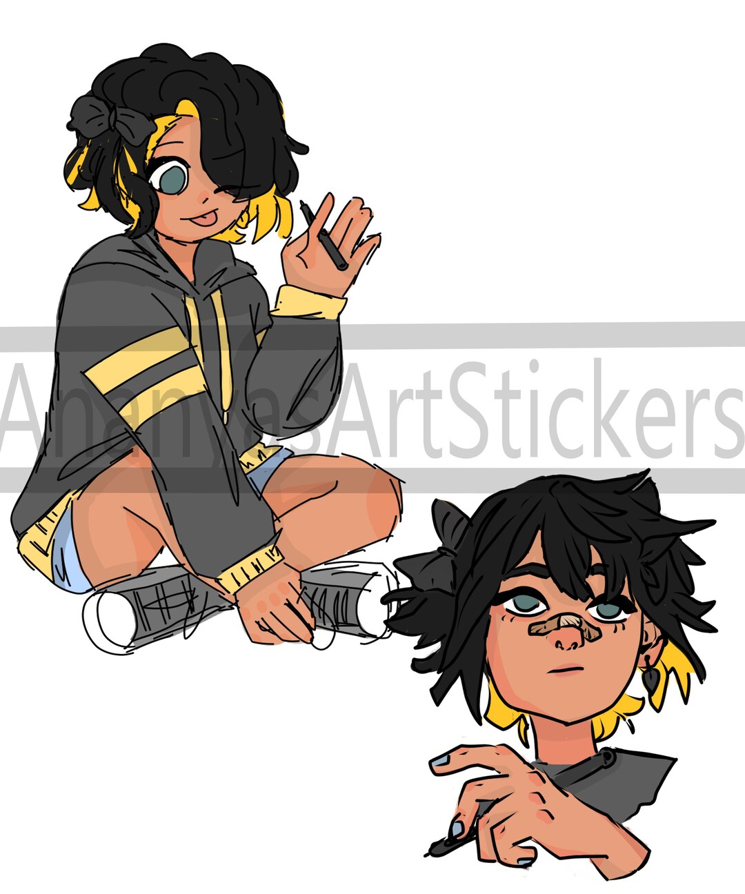 OC, Sticker, Printables, Digital Art, Room Décor, Kids Art, Custom ...