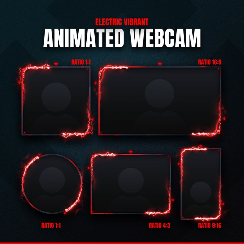40 Animated Electric Vibrant Webcam Overlay Twitch Stream Overlays Kick ...