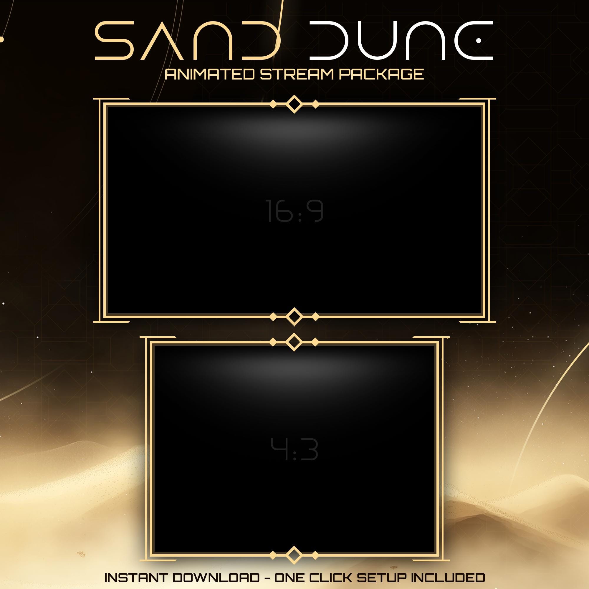 Animated Dune Sand Overlay for Twitch Streaming Package Kick Desert ...