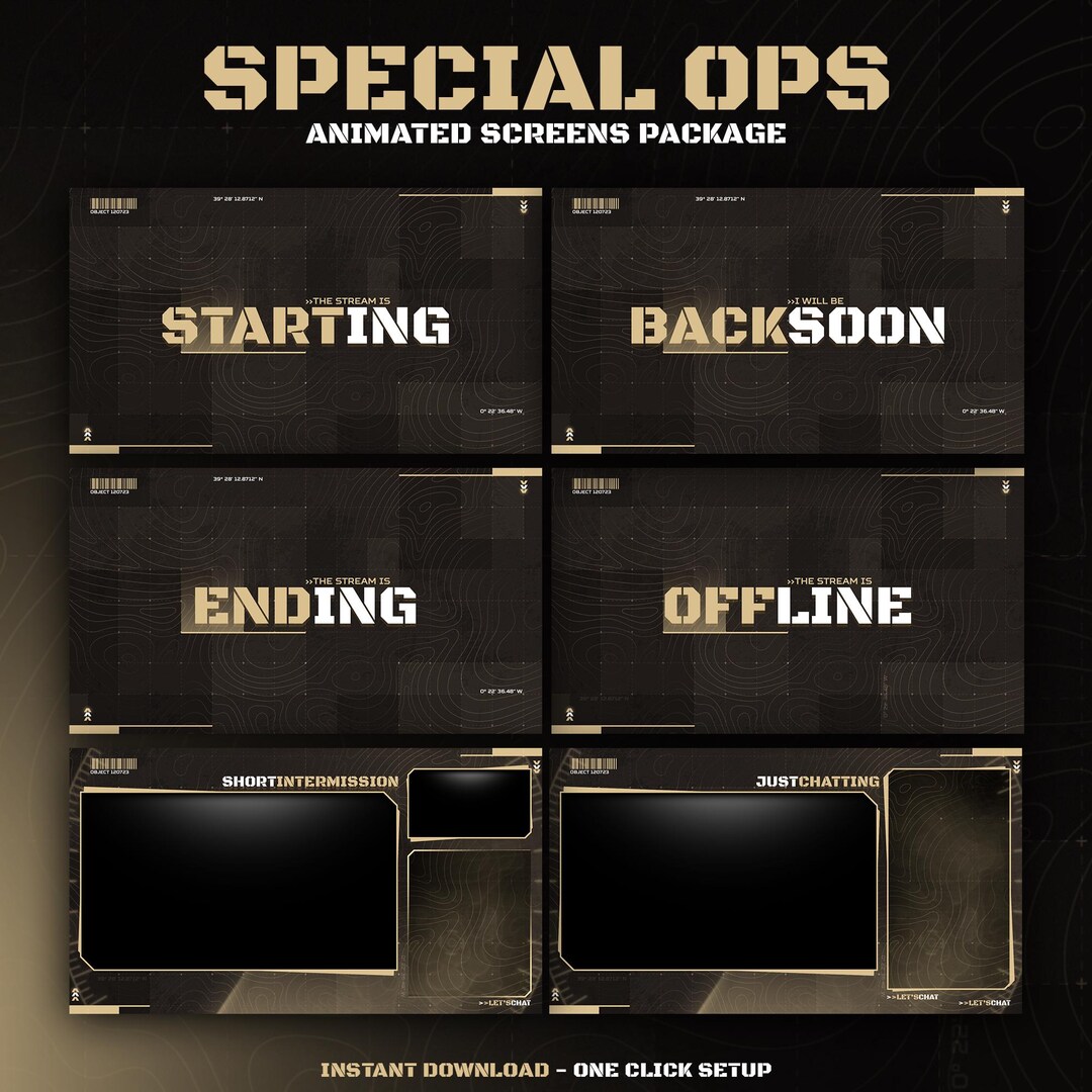 Animated Special OPS Radar Overlay for Twitch Stream Package Kick Army ...