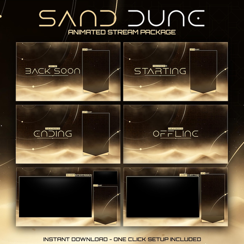 Animated Dune Sand Overlay for Twitch Streaming Package Kick Desert ...