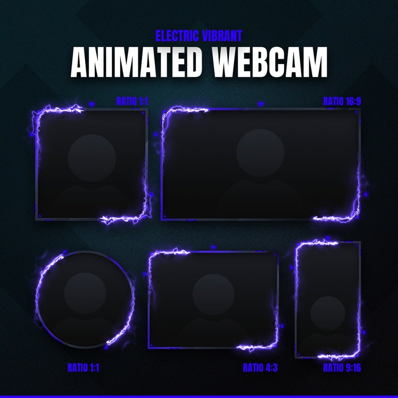 40 Animated Colorful Electric Webcam Overlay | Twitch Stream Overlays ...