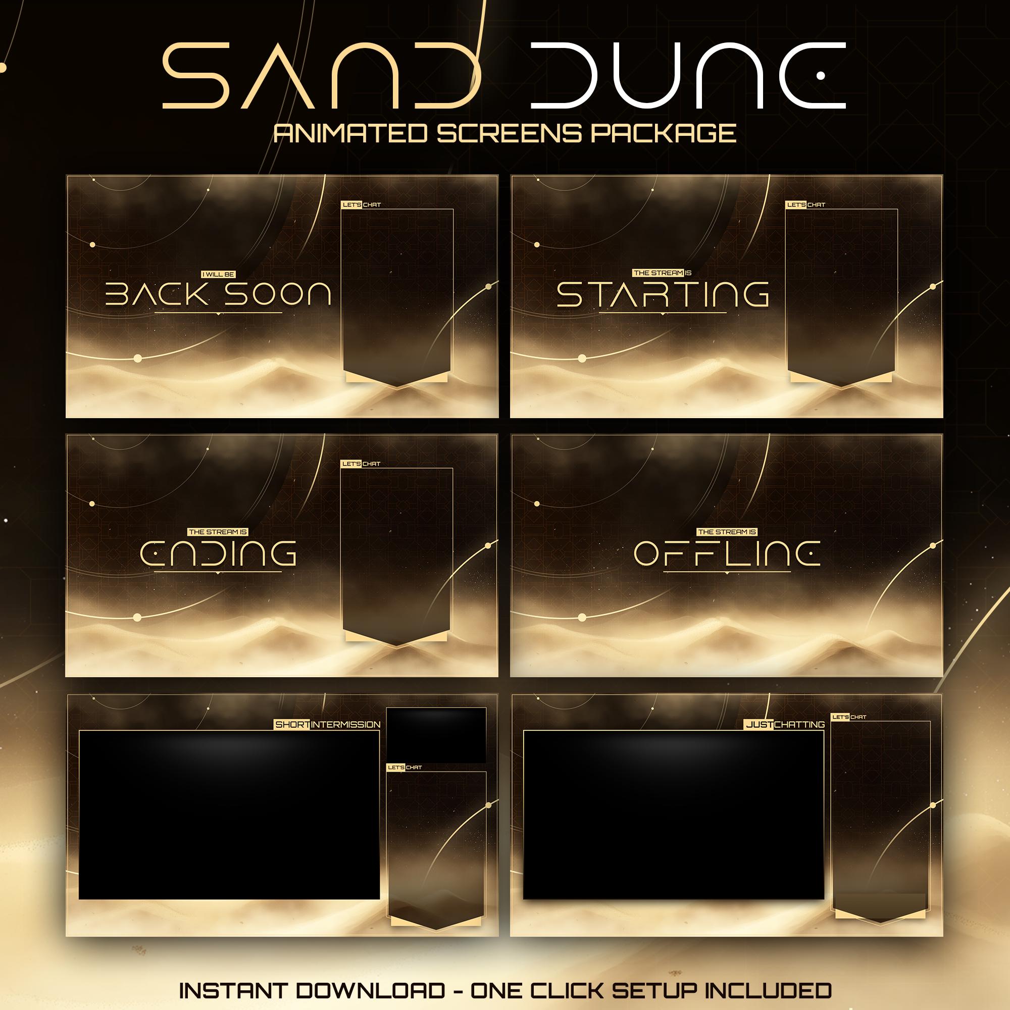 Animated Sand Dune Screen Overlay for Twitch Streaming Package Kick ...