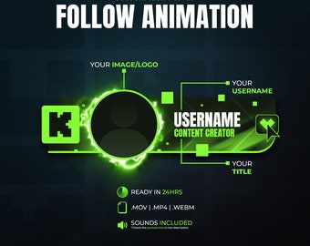 Twitch Streaming Follower Pop-up Animated Overlay | Twitch Streaming ...