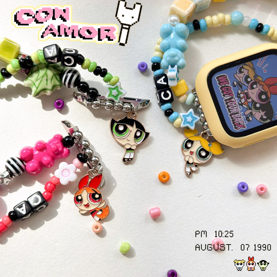 Cartoon Little Policewoman Handmade Beaded Watch Strap, for IWATCH. - Etsy