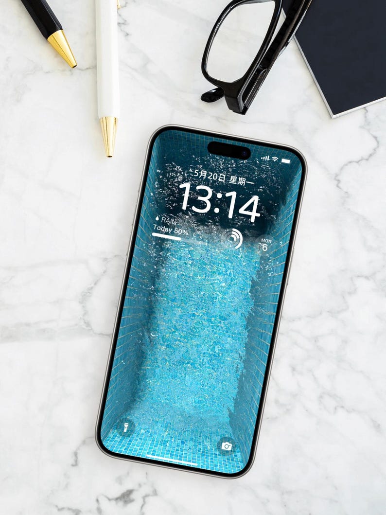 Swimming Pool Phone Wallpaper,whimsical Wallpapers Iphone, Minimalist ...