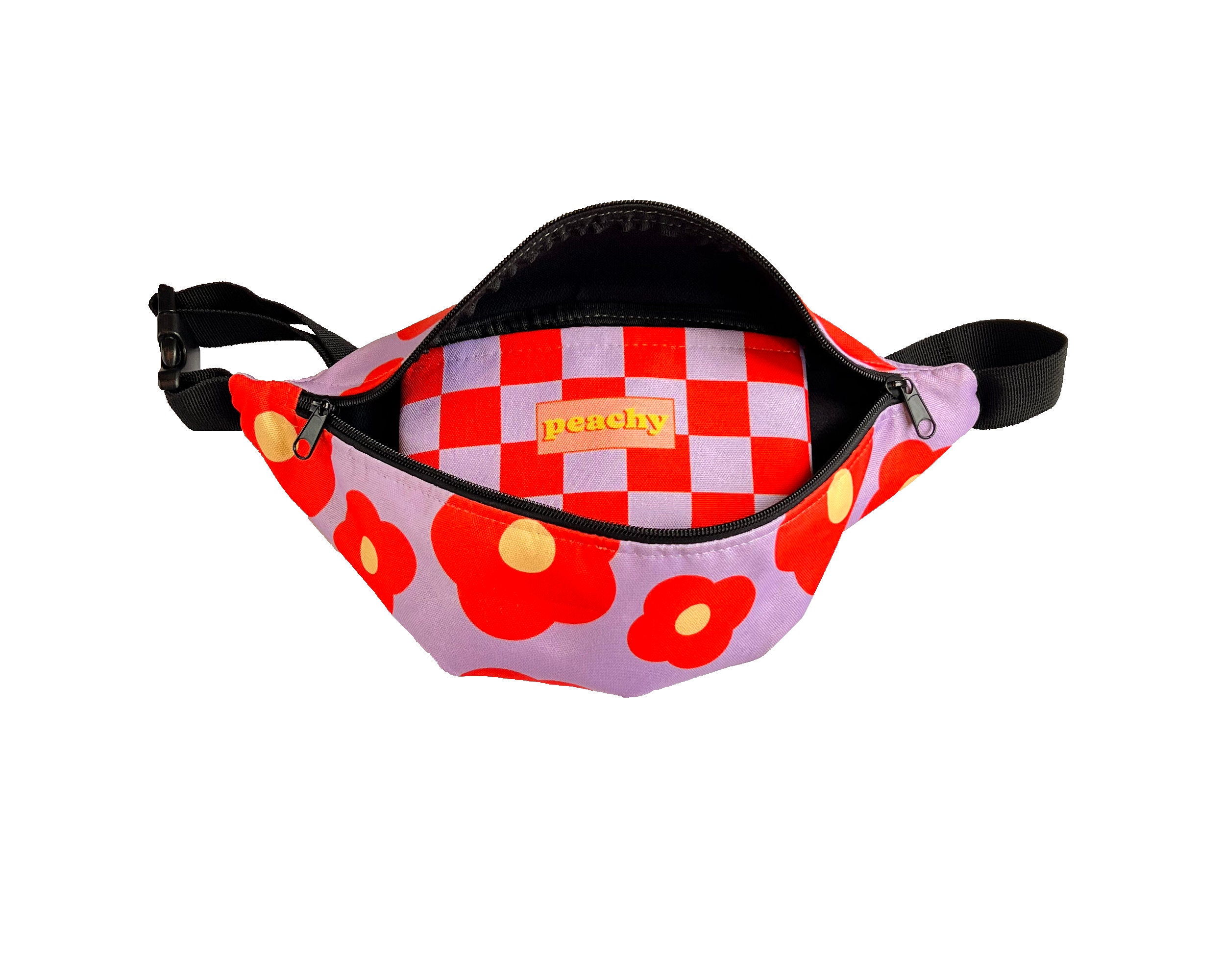 Red Flower Fanny Pack Crossbody Vacation Essentials Travel Trendy Sling ...