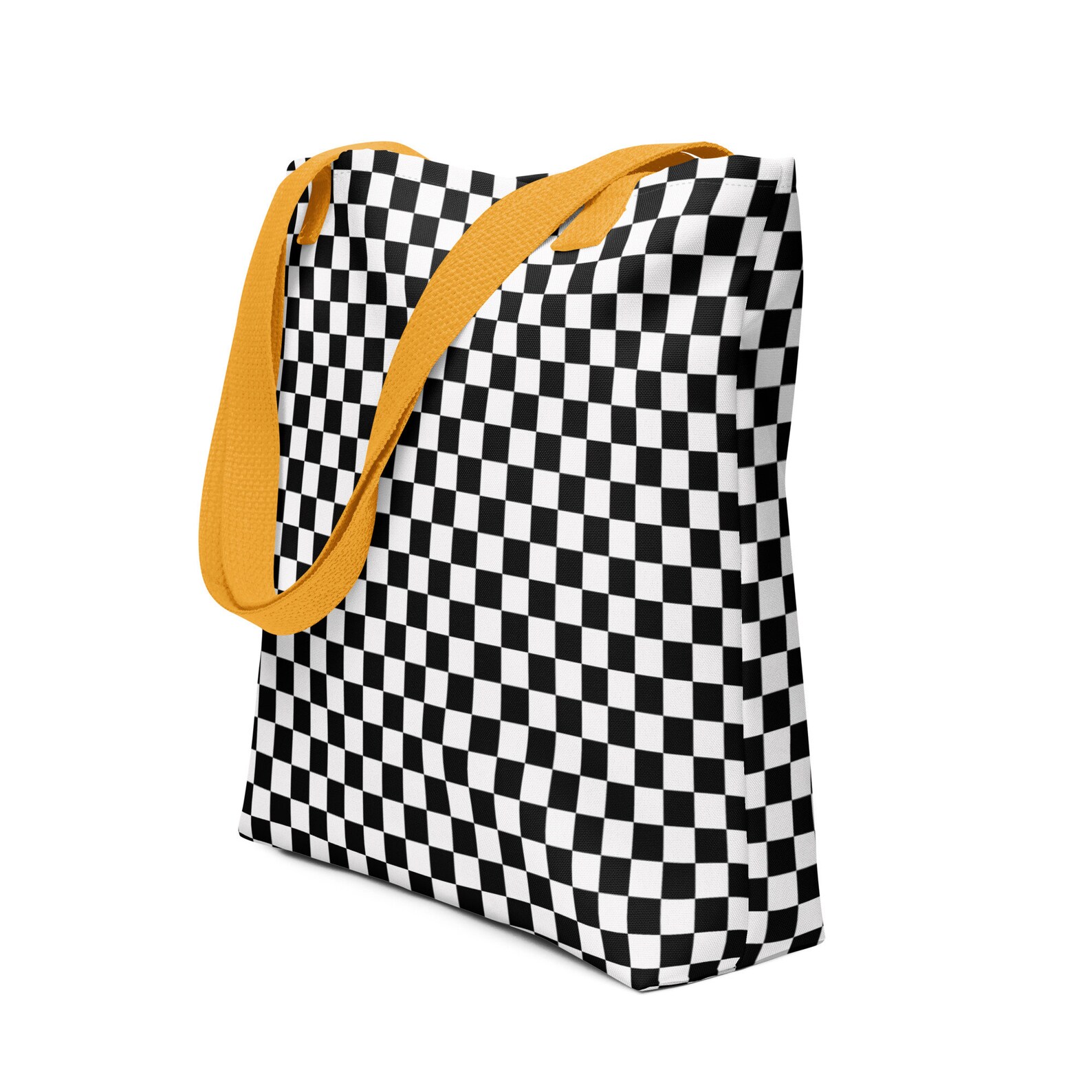 Black & White Checkered Tote Bag | Trendy Tote | Shoulder Bag ...