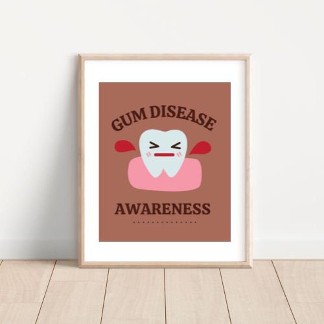 Gum Disease Awareness Poster Periodontist Wall Art Dental Office Decor ...