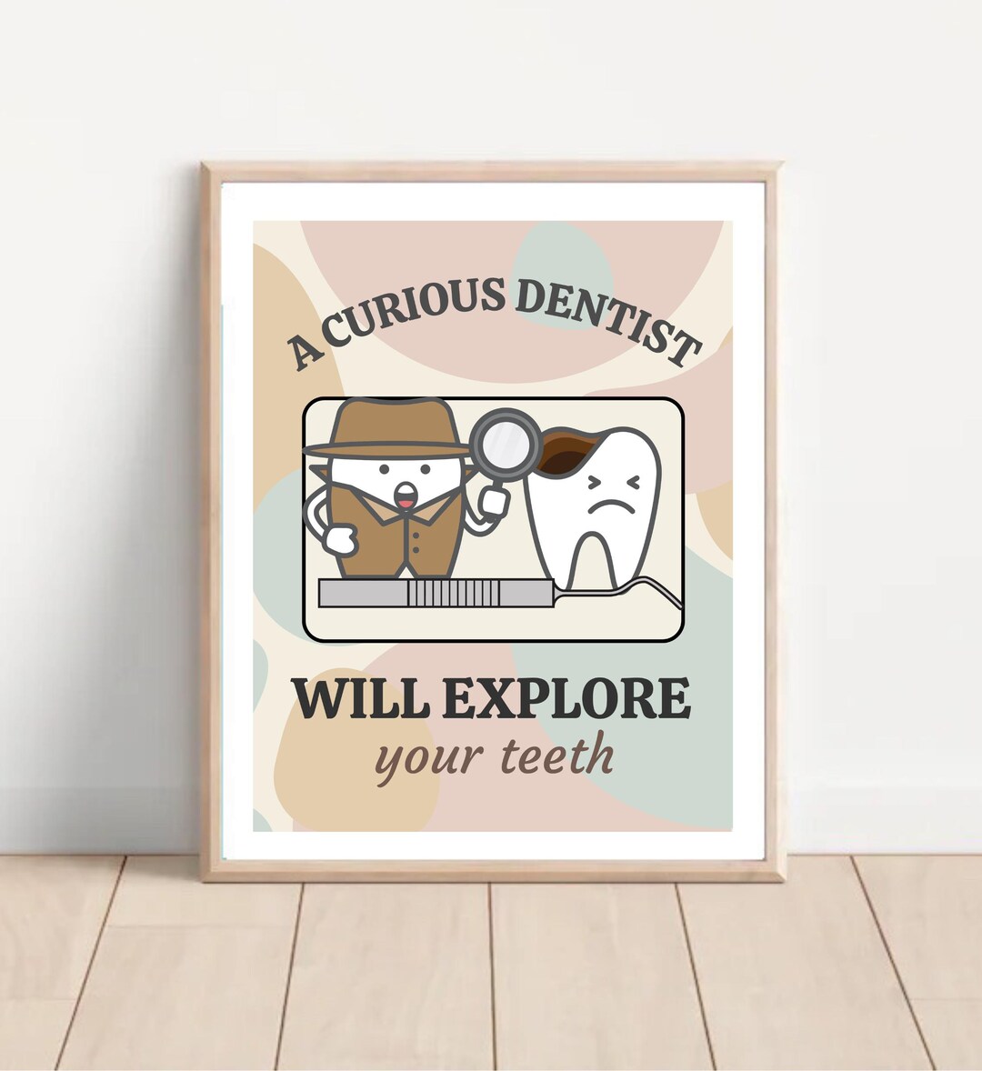 Curious Dentist Art Print: Funny Dental Office Decor - Etsy