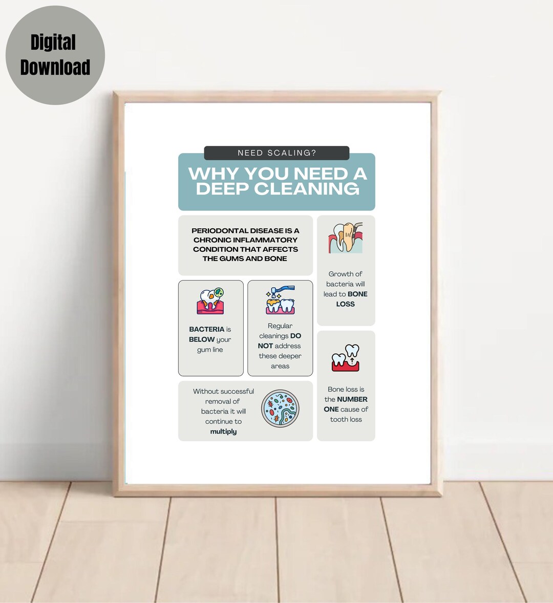 Dental Tooth Scaling Digital Download, Patient Education, Dental Office ...