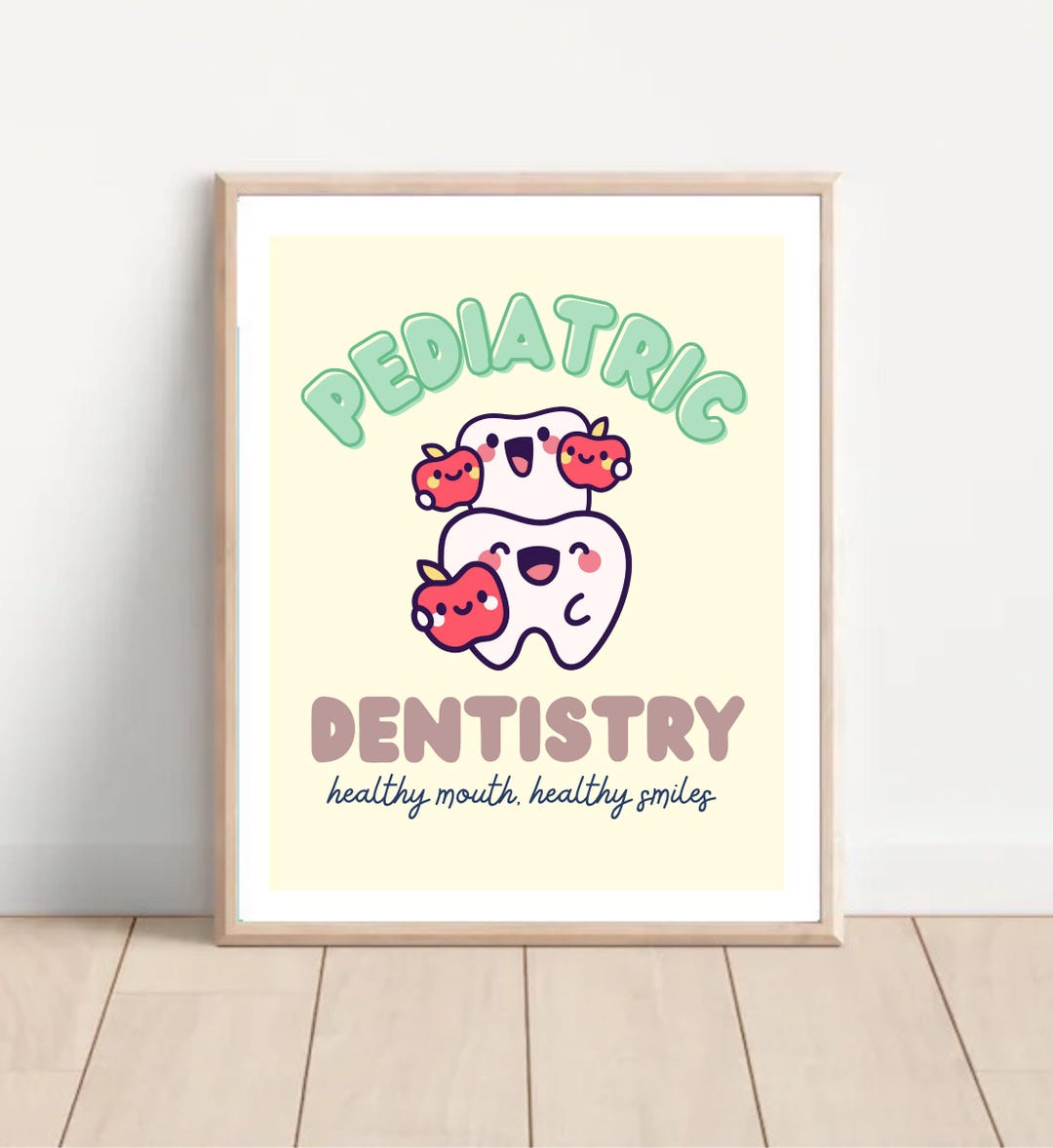 Healthy Pediatric Mouth Poster, Dental Wall Art, Pediatrics Dental ...
