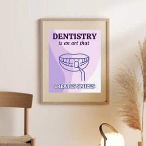 Dentistry is an Art That Creates Smiles Poster Dental Office Decor ...