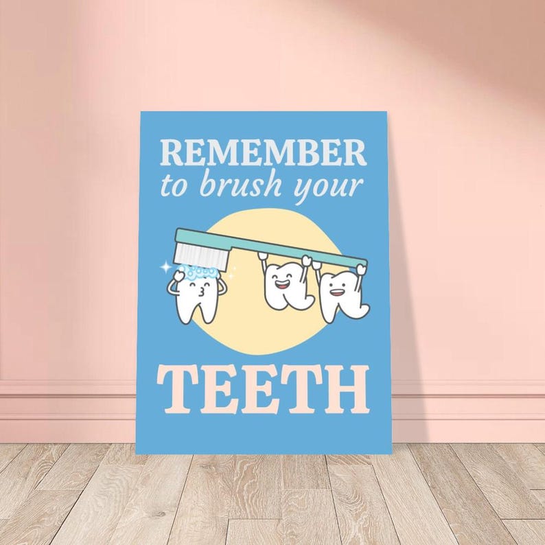 Remember to Brush Your Teeth Poster, Toothbrush Art, Dental Wall Art ...